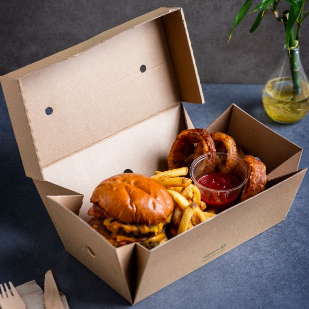 Vegware Premium Burger Meal Box – QAR Supplies